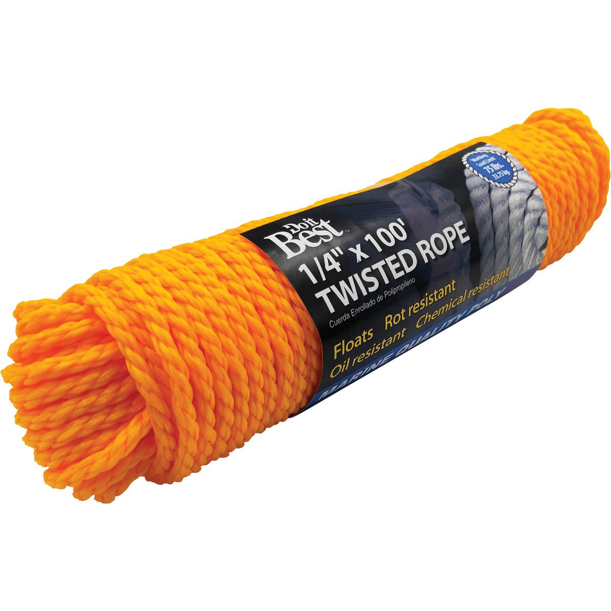 Do it Best 1/4 In. x 100 Ft. Yellow Twisted Polypropylene Packaged Rope ...