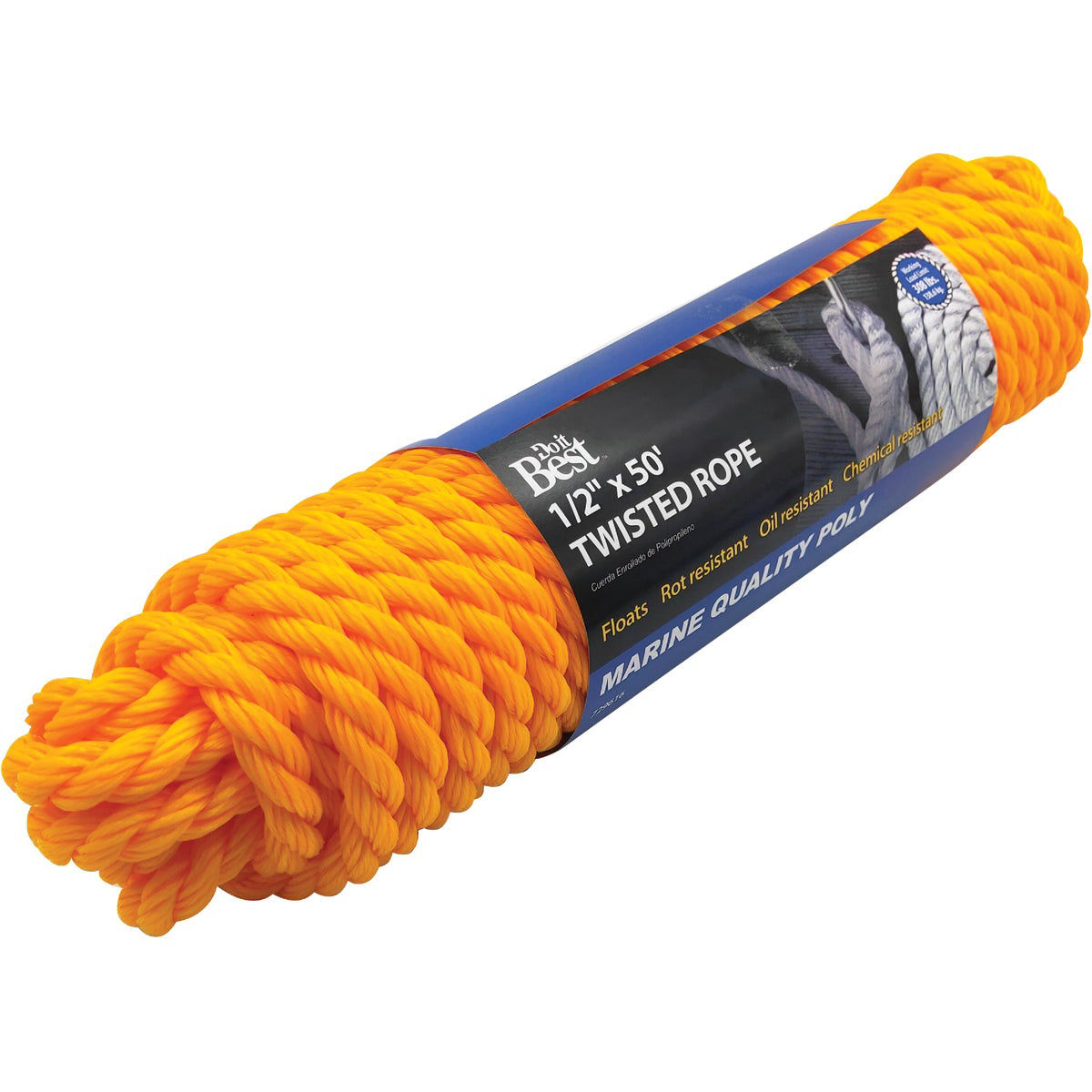 Do it Best 1/2 In. x 50 Ft. Yellow Twisted Polypropylene Packaged Rope ...