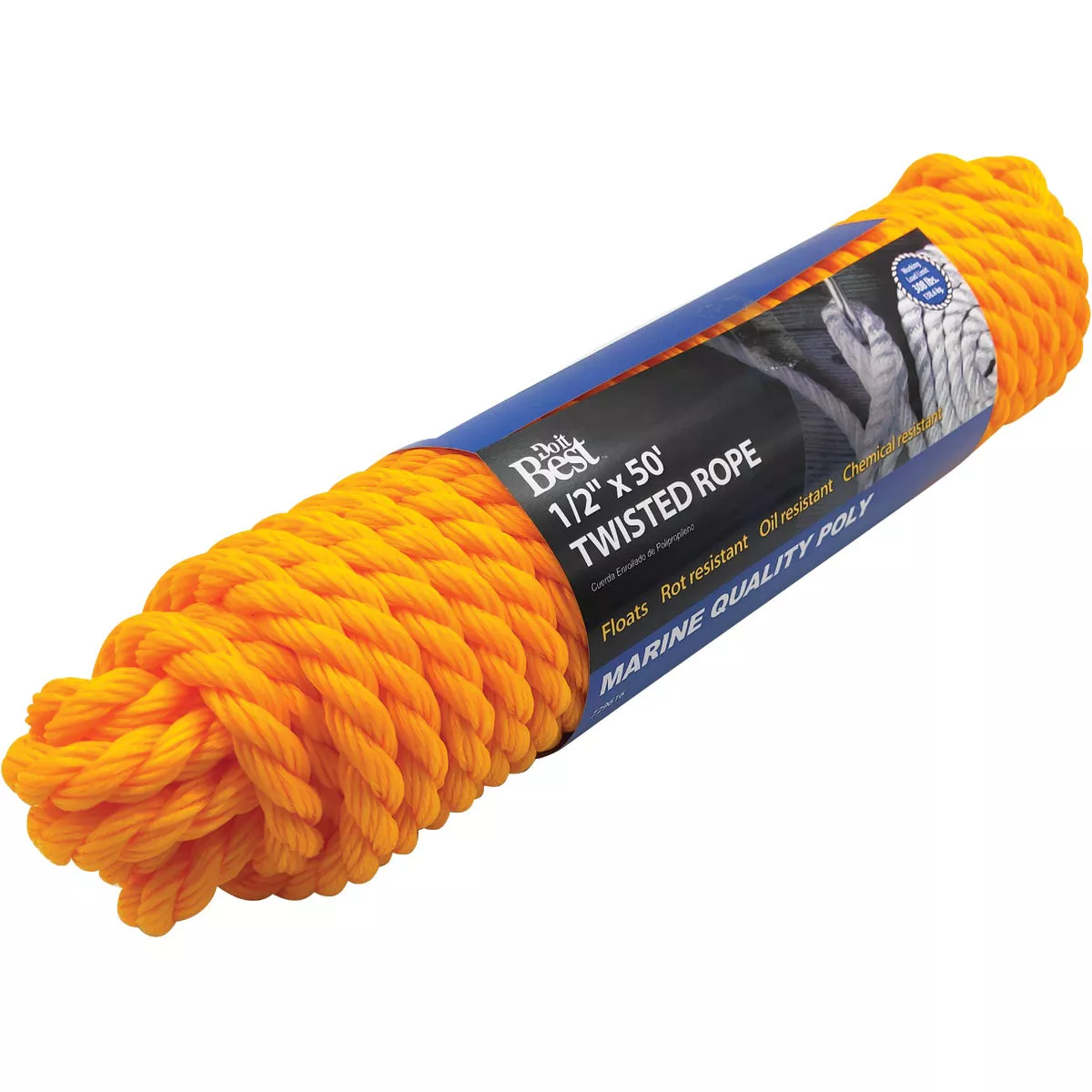 Do it Best 1/2 In. x 50 Ft. Yellow Twisted Polypropylene Packaged Rope ...