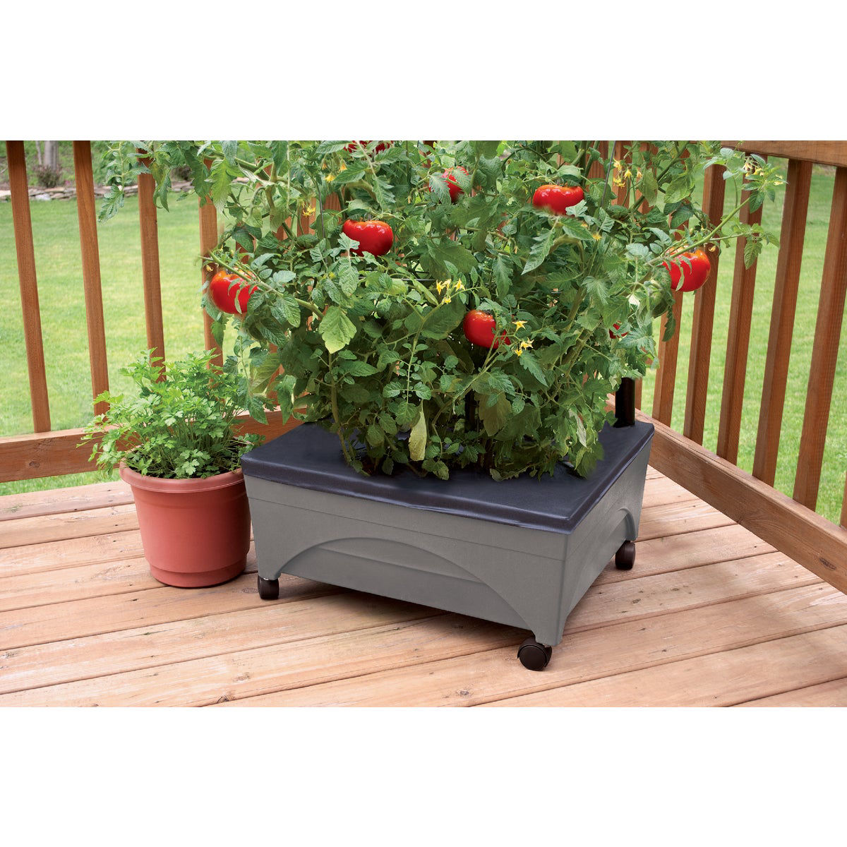 City Pickers 20 In. W. x 11 In. H. x 24 In. L. Slate Polyethylene ...