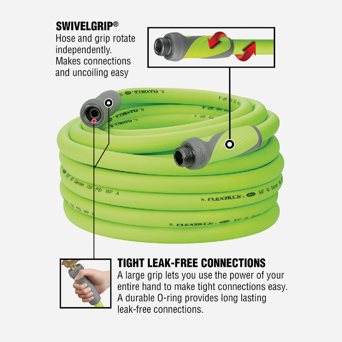 Flexzilla 5 8 In Dia X 75 Ft L Drinking Water Safe Garden Hose With