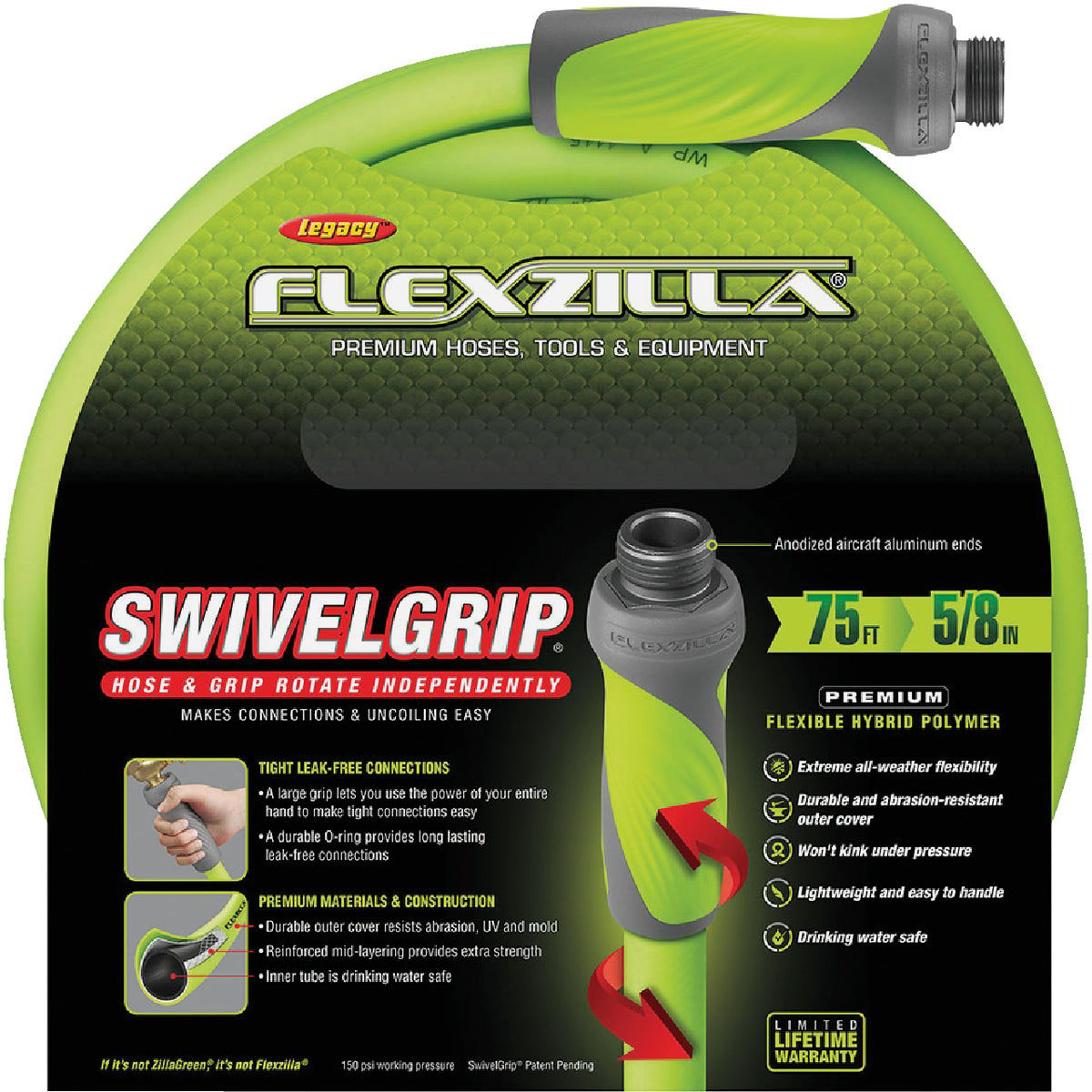 Flexzilla 5/8 In. Dia. x 75 Ft. L. Drinking Water Safe Garden Hose with ...