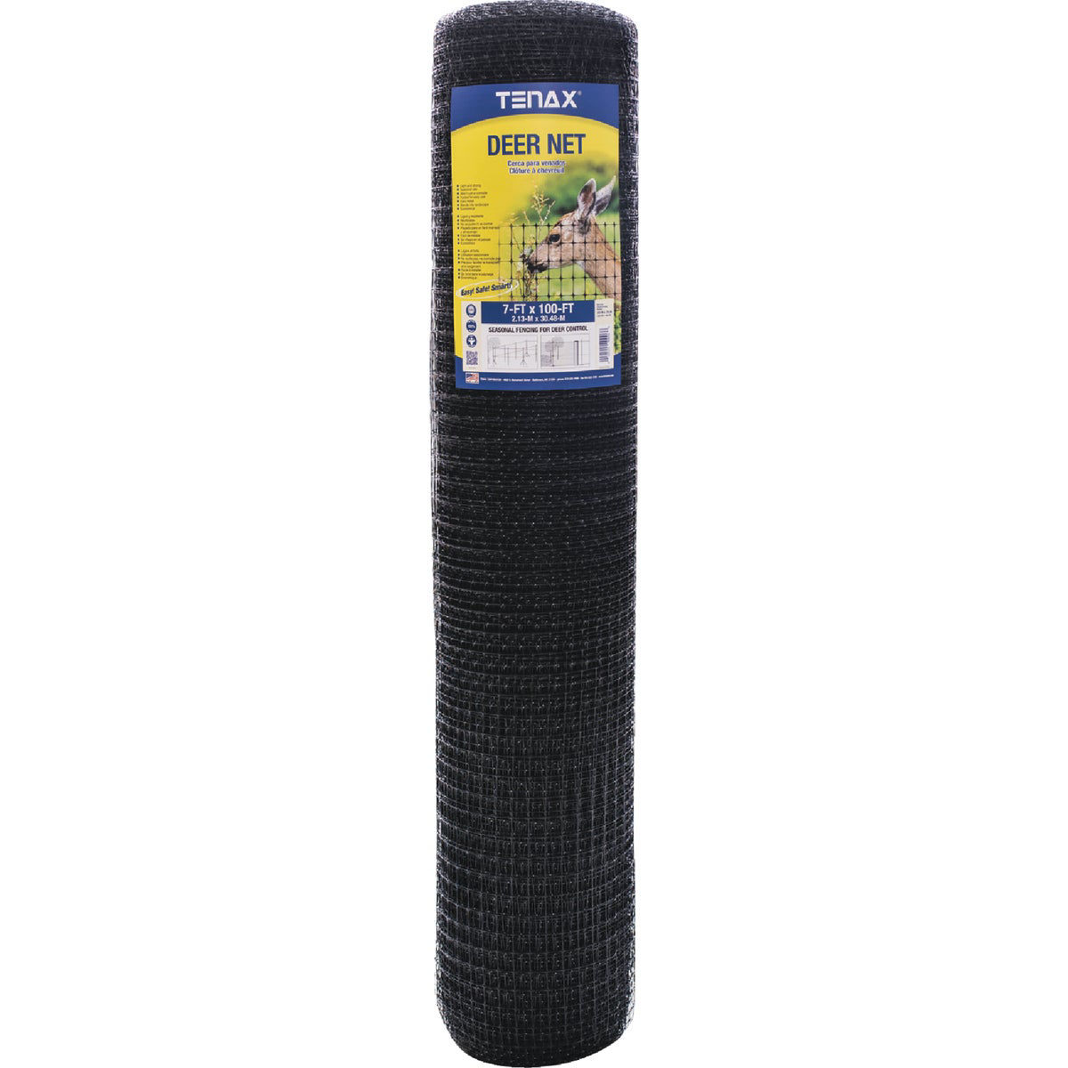 Tenax Deer Net 7 Ft. H. x 100 Ft. L. Polypropylene Deer Fence, Black ...