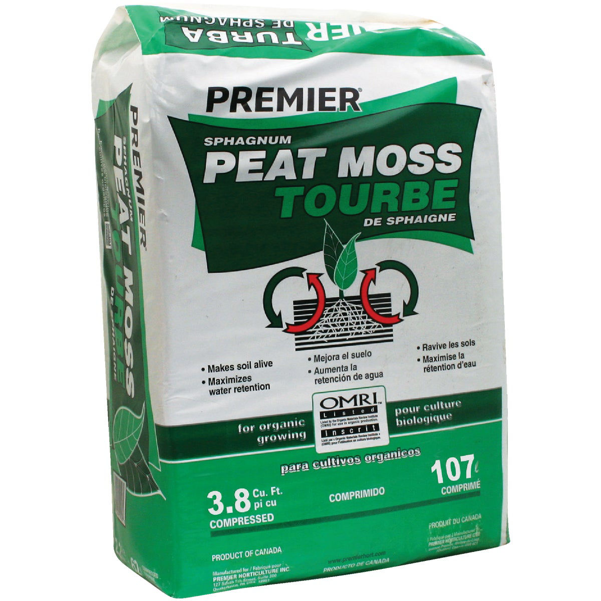Premier 62 Lb. 3.8 Cu. Ft. Compressed Bale Sphagnum Peat Moss | Do it Best