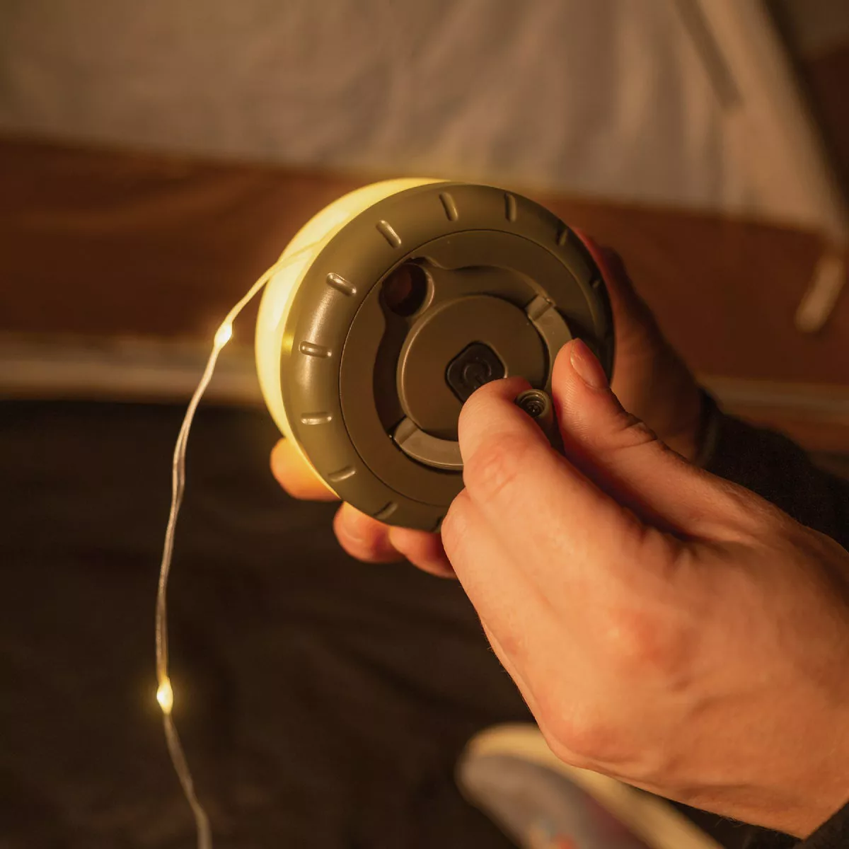 Brightz Hangable Rechargeable Warm White LED Reel Lantern String Light ...