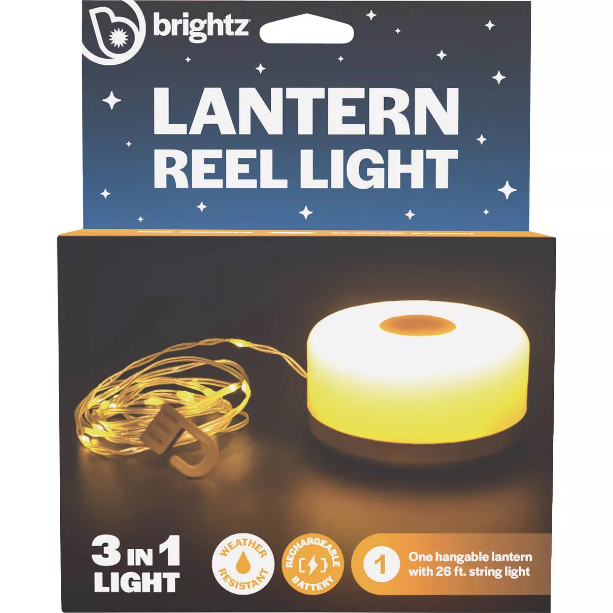 Brightz Hangable Rechargeable Warm White LED Reel Lantern String Light ...