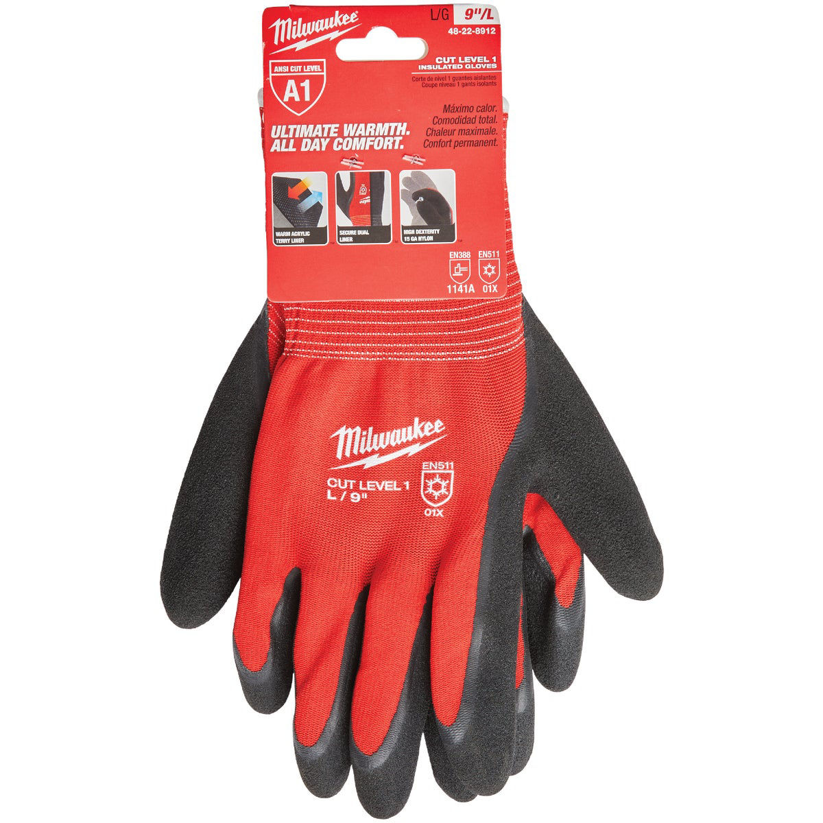 Milwaukee Unisex L Latex Coated Cut Level 1 Insulated Work Glove | Do ...
