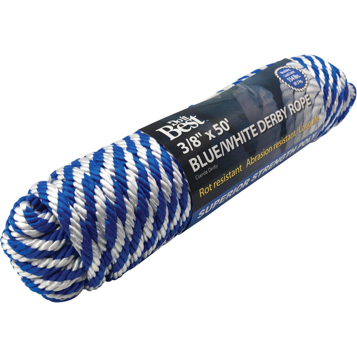 Do it Best 3/8 In. x 50 Ft. Blue & White Derby Polypropylene Packaged ...