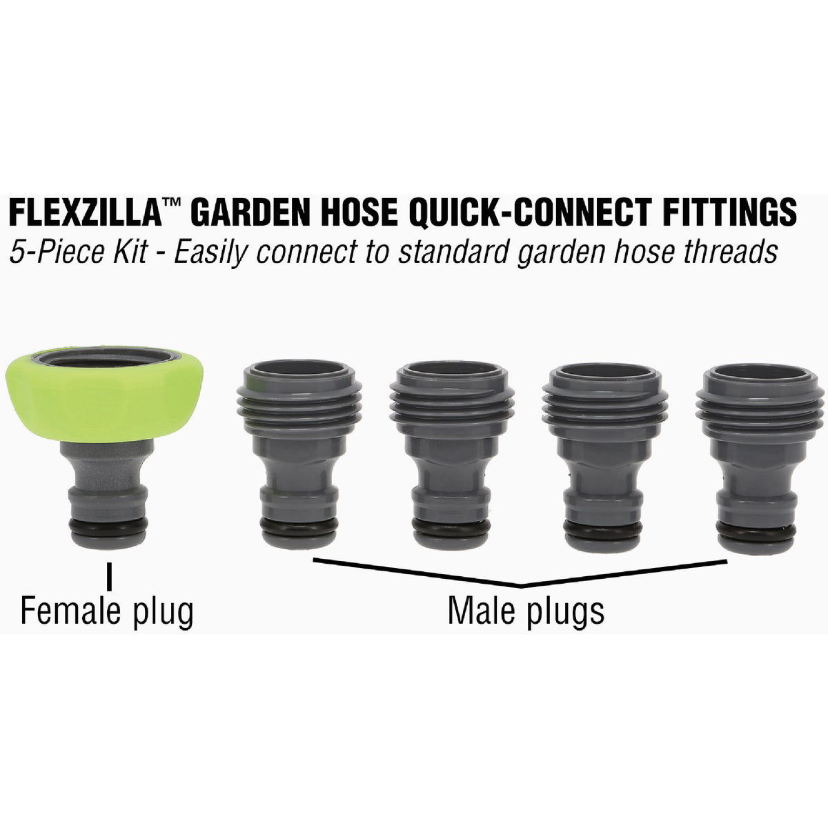 Flexzilla Standard Garden Hose Quick-Connect Fitting Plug Kit ...