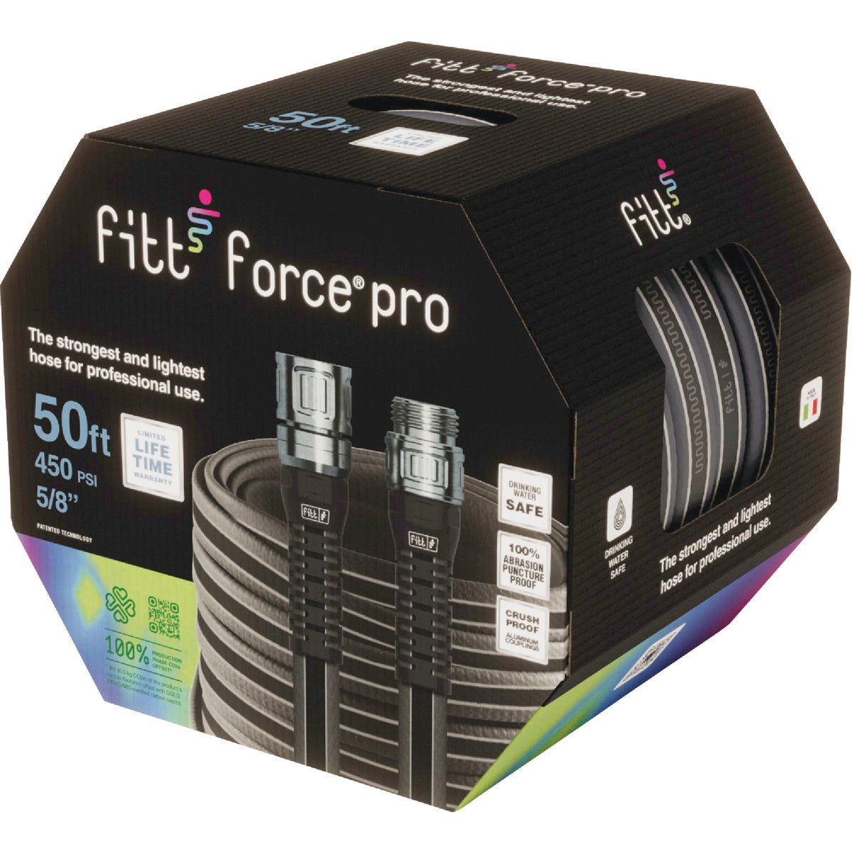 Fitt Force PRO 5/8 In. Dia. X 50 Ft. L. Drinking Water Safe Commercial ...