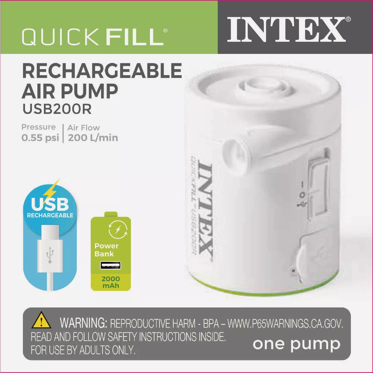 Intex Quick-Fill USB Rechargeable Electric Air Pump | True Value Hardware