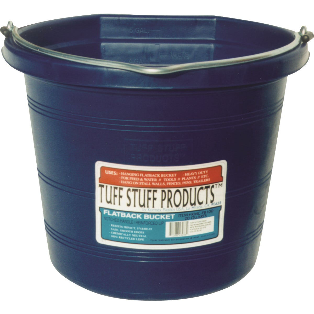 Tuff Stuff 5 Gal. Blue Poly Flat Back Bucket | Do it Best