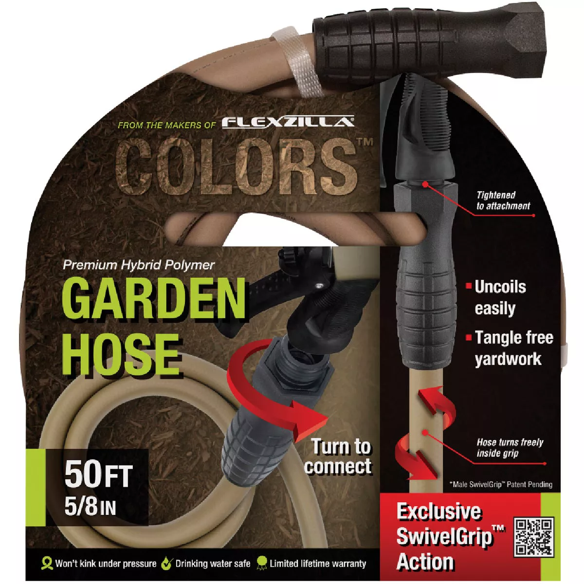 Flexzilla Colors 5/8 In. Dia. x 50 Ft. L. Drinking Water Safe Garden ...