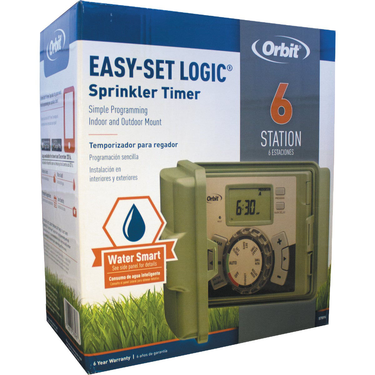 Orbit Easy-Set Logic 6-Station Indoor/Outdoor Sprinkler System Timer ...