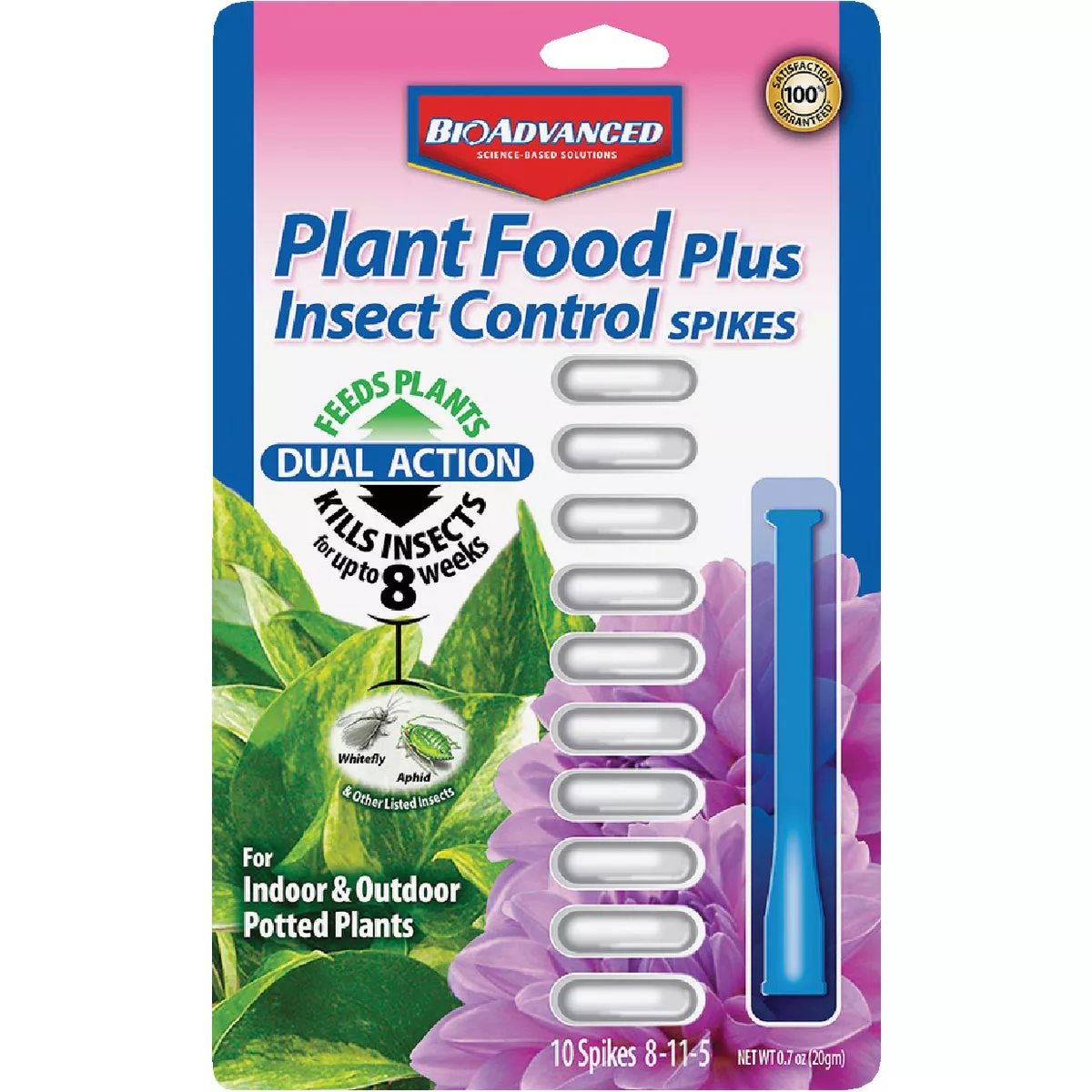 BioAdvanced 8-11-5 Dual Action Insect Control Plus Fertilizer Spike (10 ...