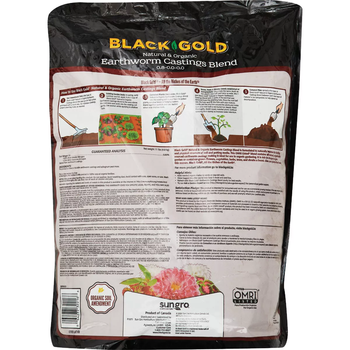 Black Gold 8 Qt. Natural & Organic Earthworm Castings Blend | Do it Best