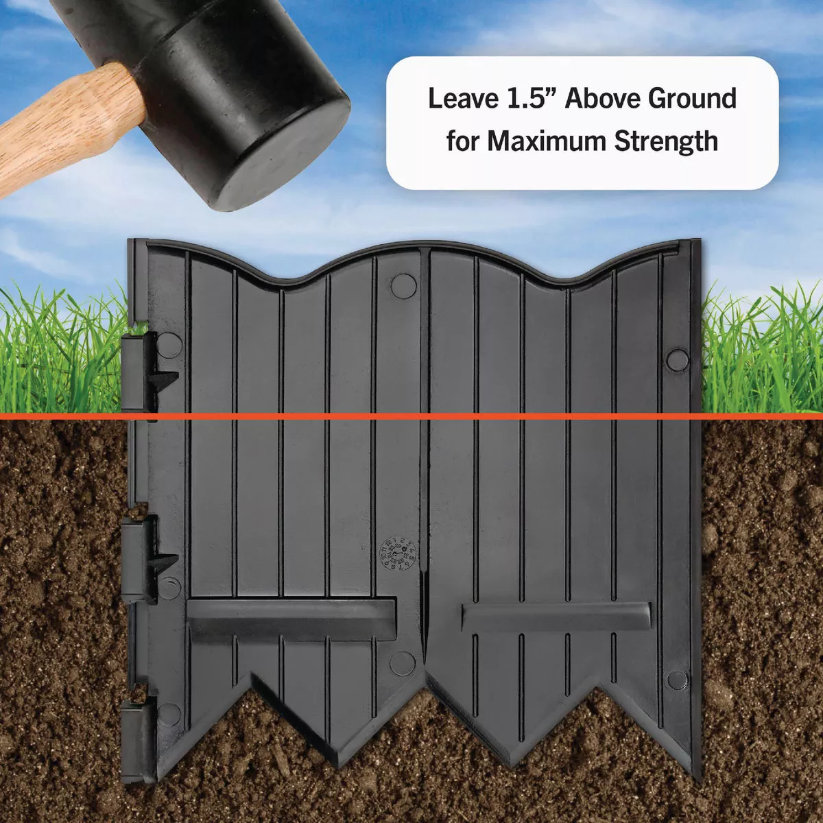 Master Mark Dig-Free 6 In. H. x 20 Ft. L. Black Poundable Lawn Edging ...