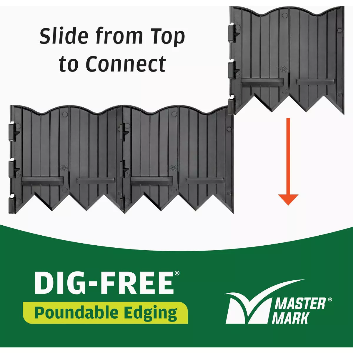 Master Mark Dig-Free 6 In. H. x 20 Ft. L. Black Poundable Lawn Edging ...