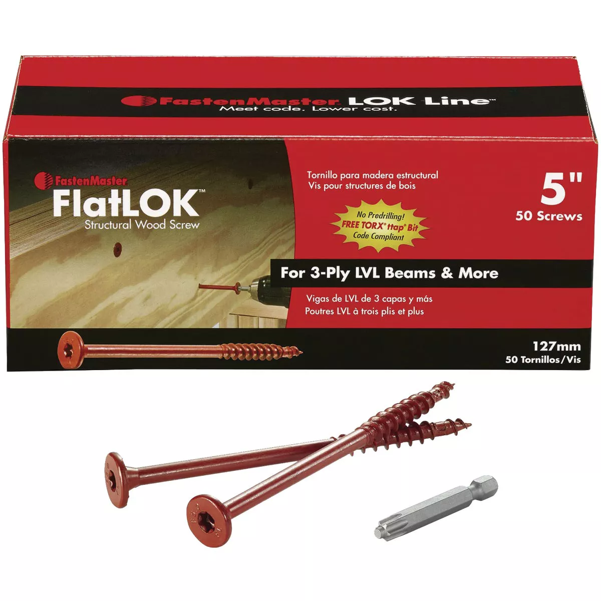 FastenMaster FlatLok 5 In. Engineered Structural Wood Screw (50 Ct ...
