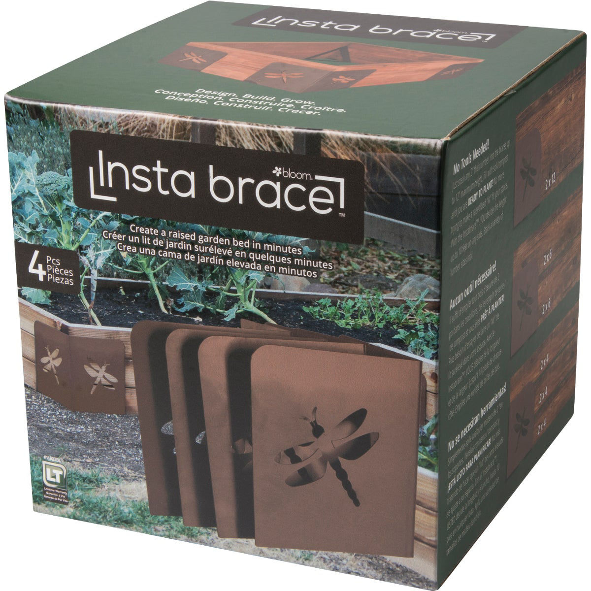 Bloom Instabrace Brown Steel Dragonfly Raised Garden Bed Bracket (4 ...