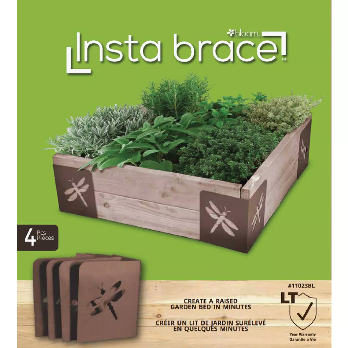 Bloom Instabrace Brown Steel Dragonfly Raised Garden Bed Bracket (4 ...