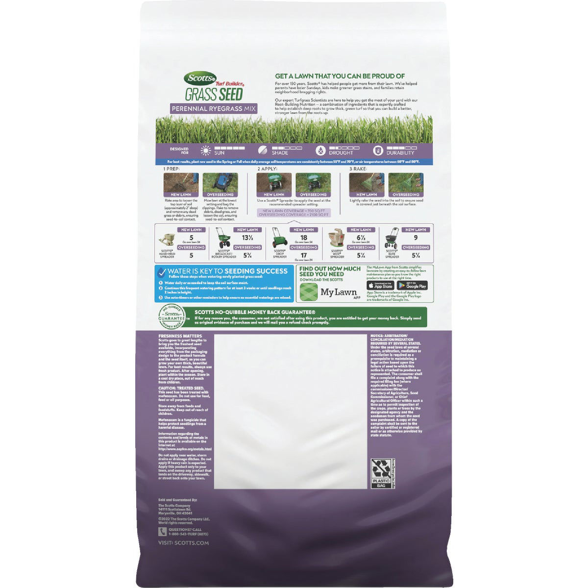 Scotts Turf Builder 5.6 Lb. 700 Sq. Ft. Perennial Ryegrass Mix Grass ...