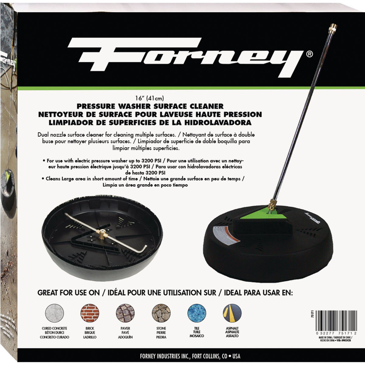 Forney 16 In. Pressure Washer Surface Cleaner for Electric Pressure ...