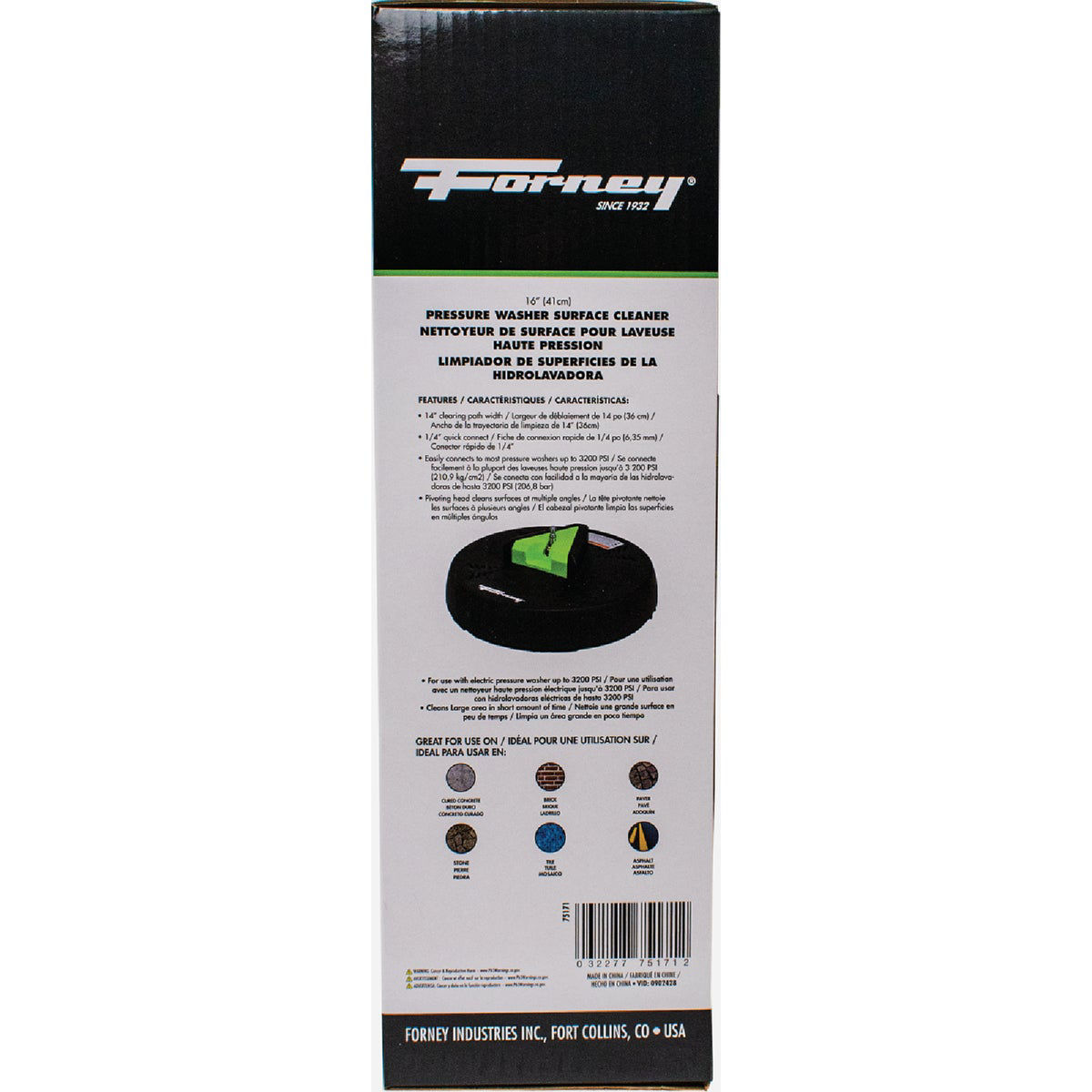 Forney 16 In. Pressure Washer Surface Cleaner for Electric Pressure ...