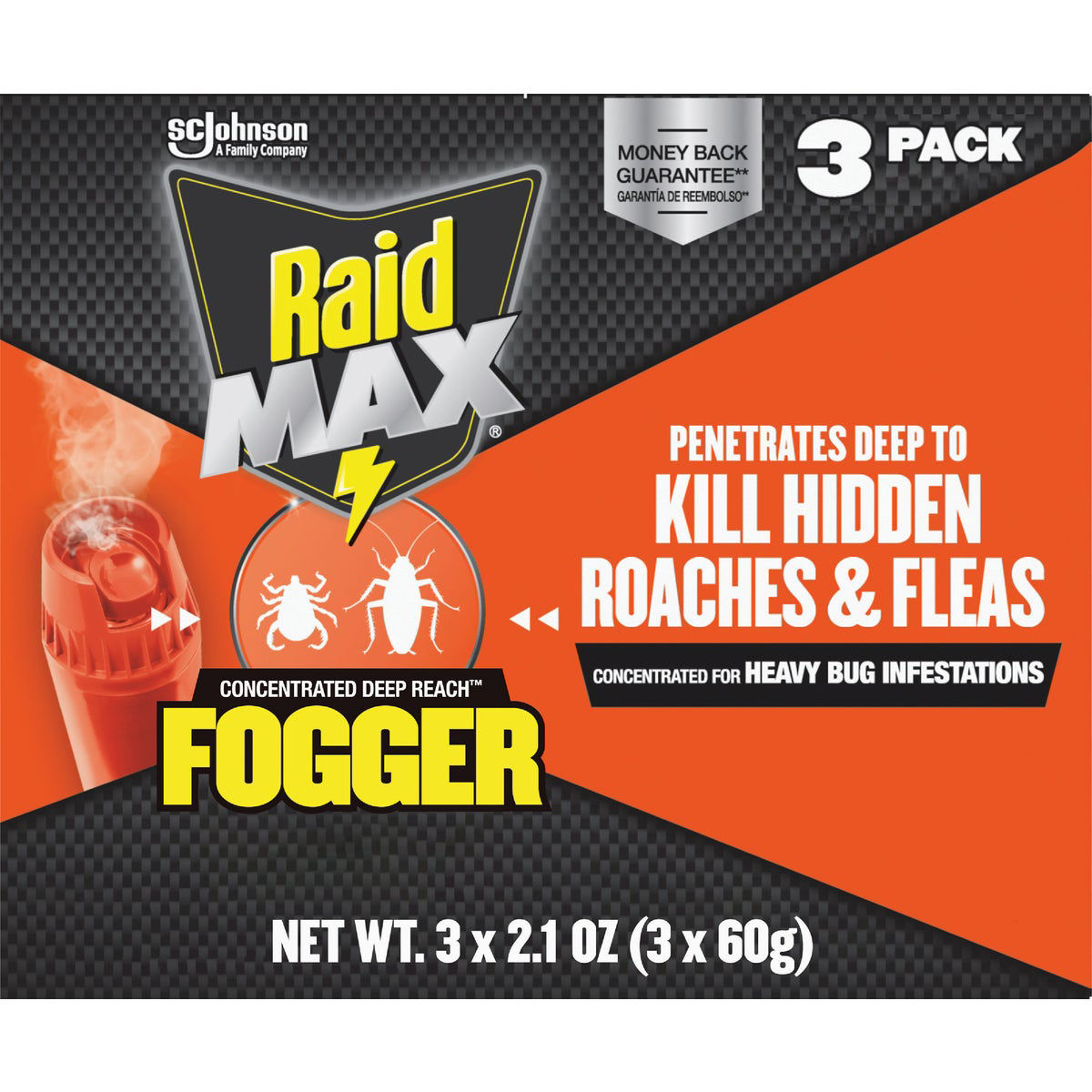 Raid Max Concentrated Deep Reach 2.1 Oz. Indoor Insect Fogger (3-Pack ...