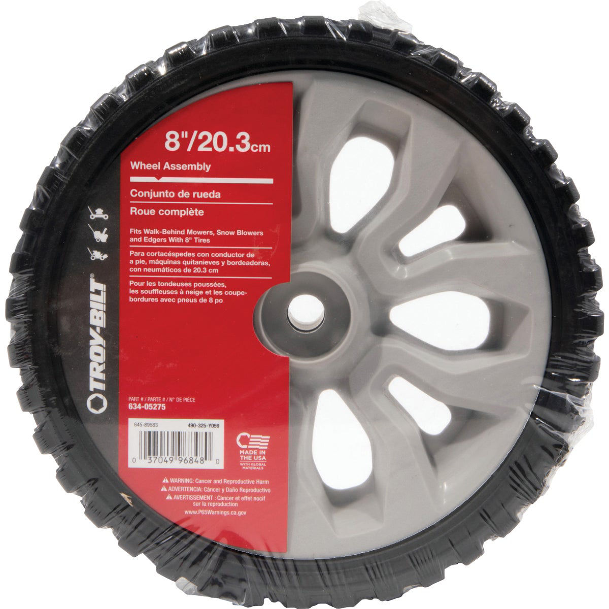 Troy-Bilt Original Equipment 8 In. Wheel Assembly for Most Troy-Bilt ...