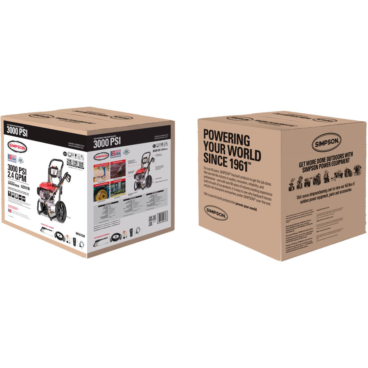 Simpson MegaShot 3000 psi 2.4 GPM Cold Water Gas Pressure Washer | Do ...