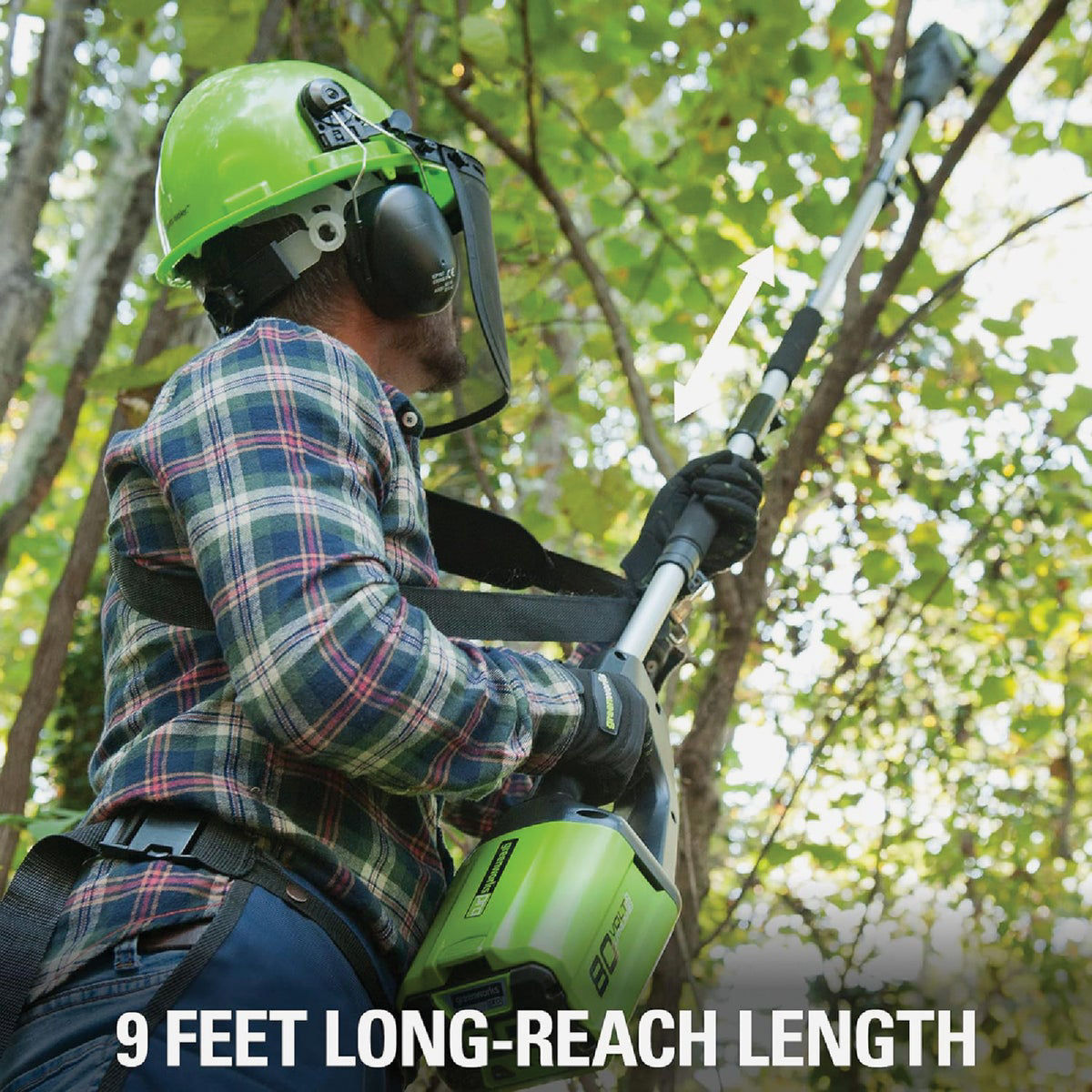 Greenworks 80V 10 In. Brushless Pole Saw with 2.0 Ah Battery & Charger ...