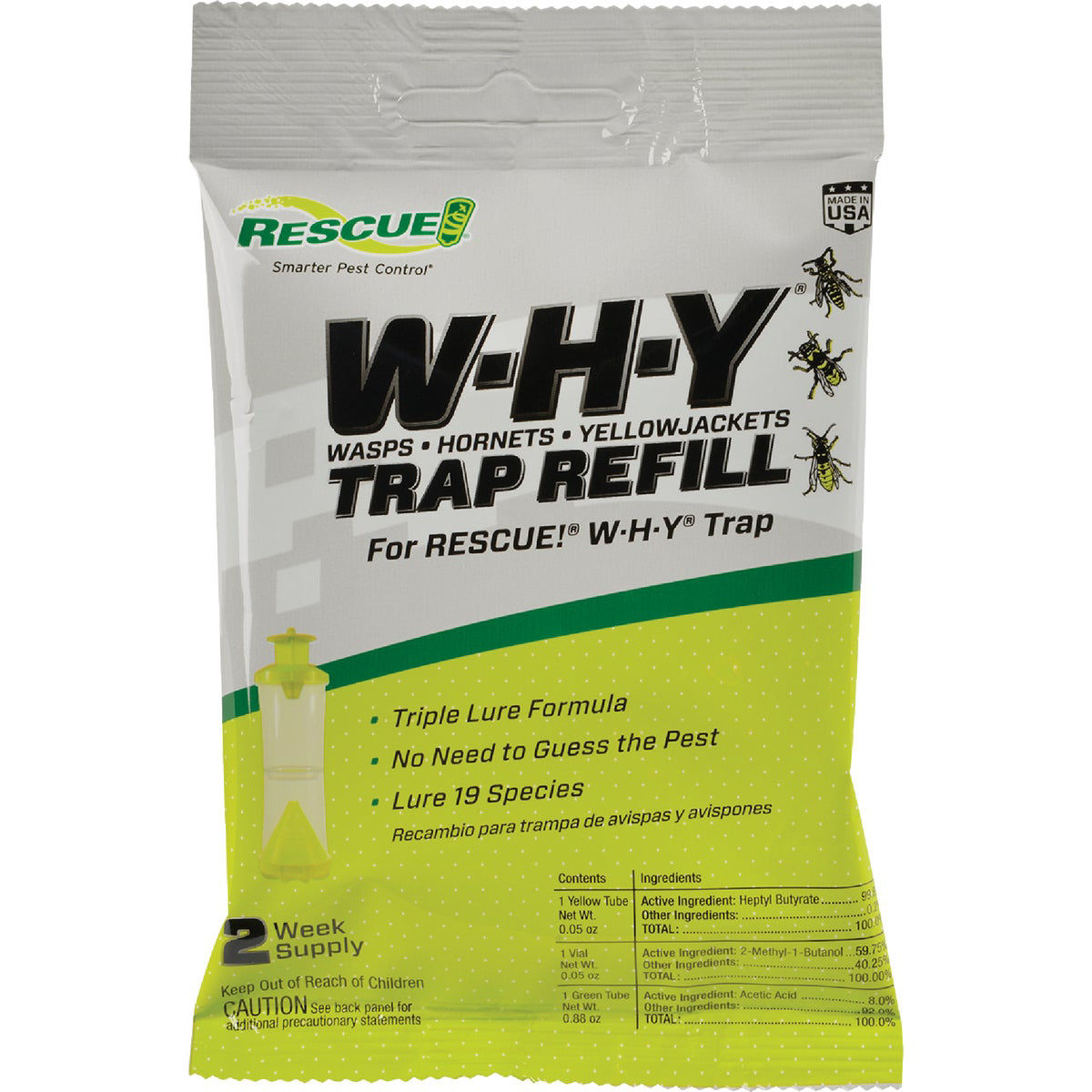 Rescue WHY Liquid Outdoor Wasp, Hornet, & Yellow Jacket Attractant Kit ...