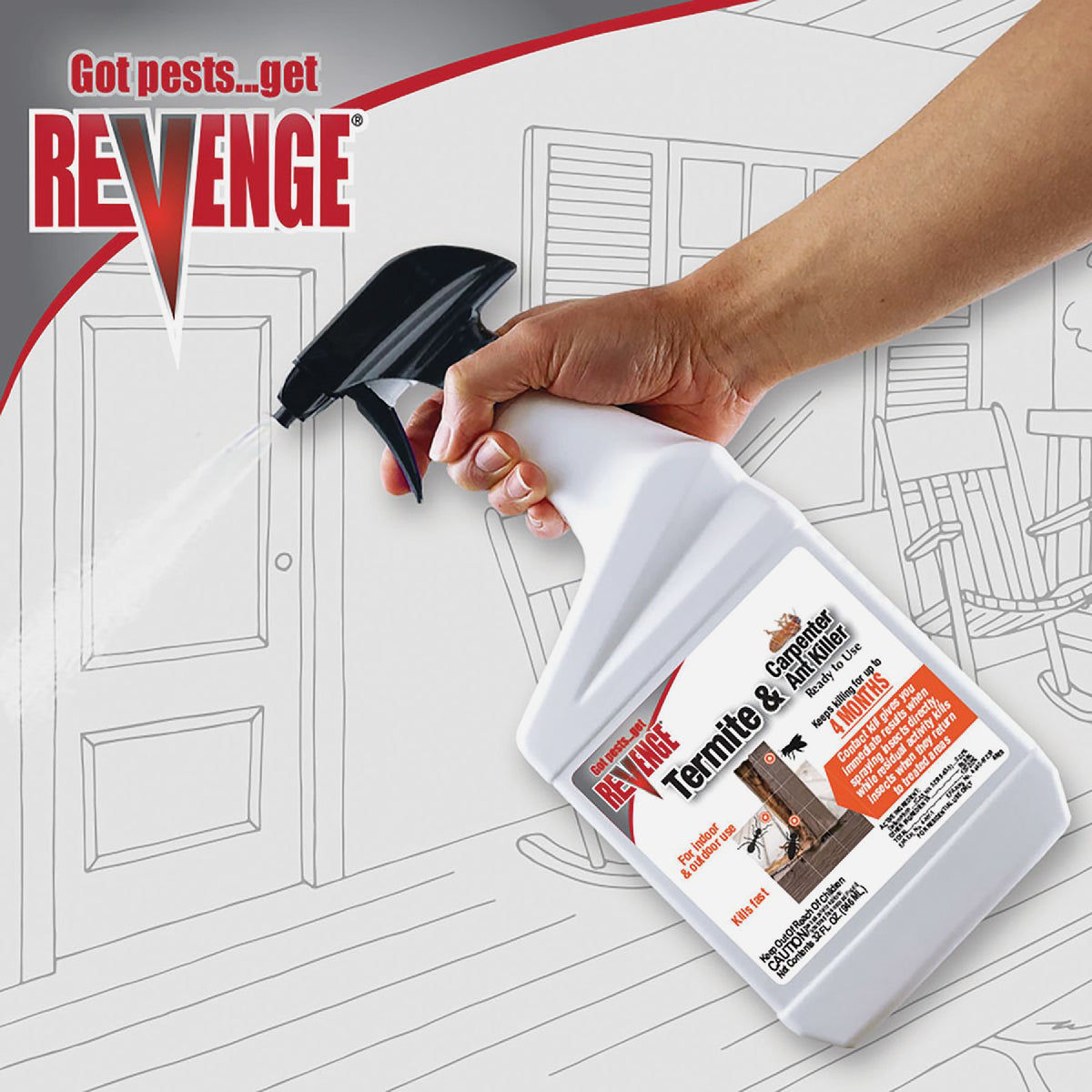 REVENGE 32 Oz. Ready To Use Trigger Spray Long Lasting Termite ...