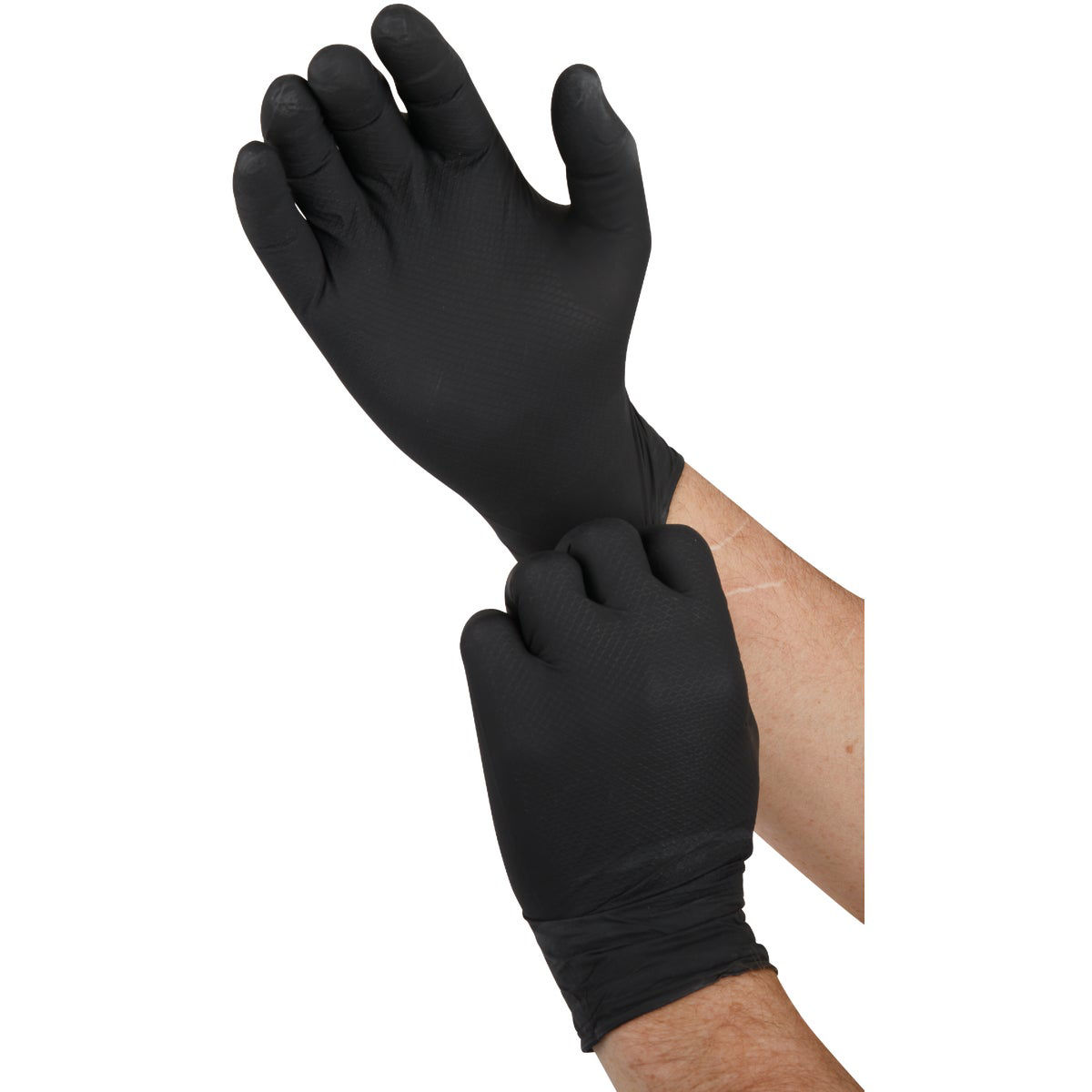 Grippaz XL Black Nitrile Fish Scale Texture Disposable Gloves (50-Pack ...