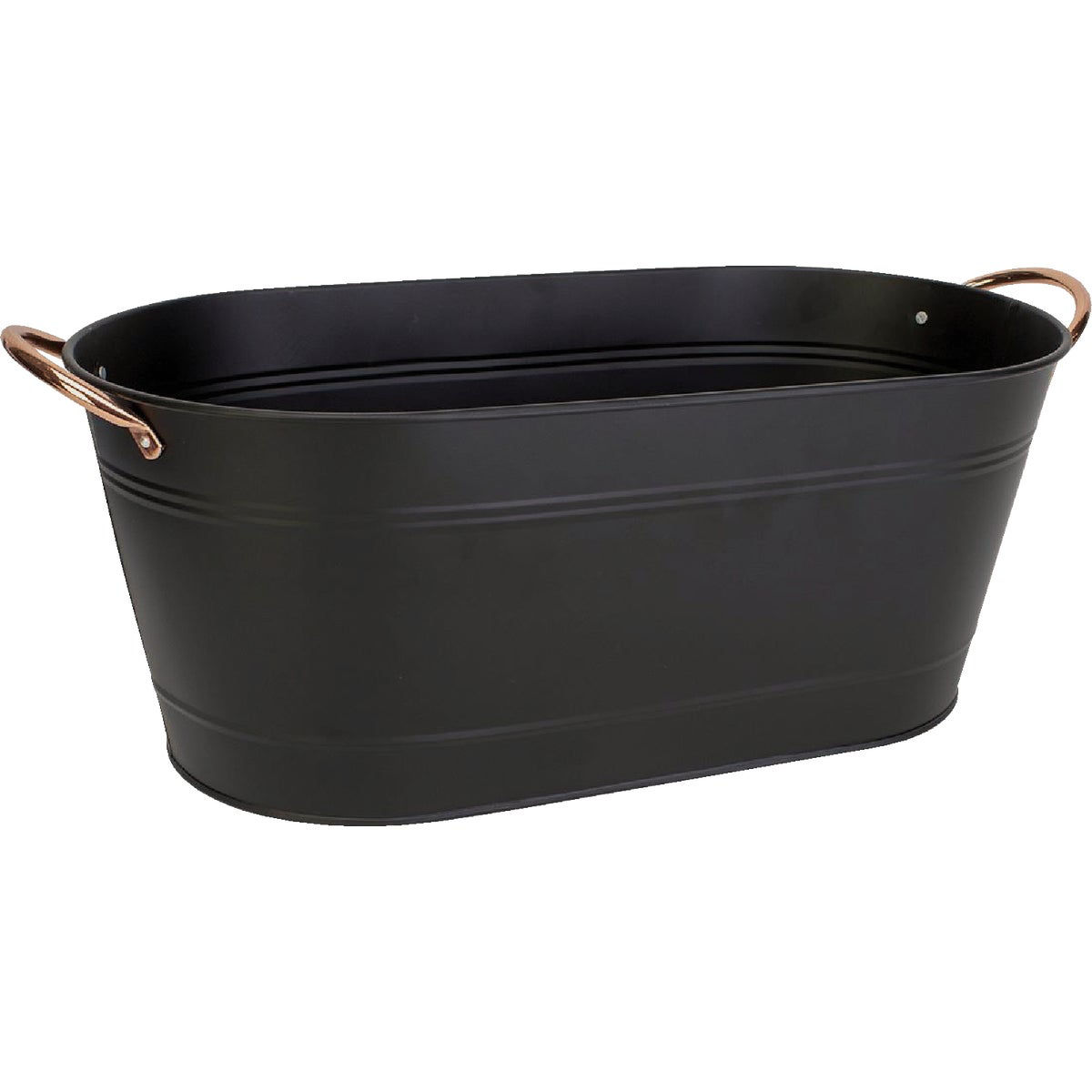 Panacea 16 In. Oval Steel Black Modern Farmhouse Washtub Planter | Do ...