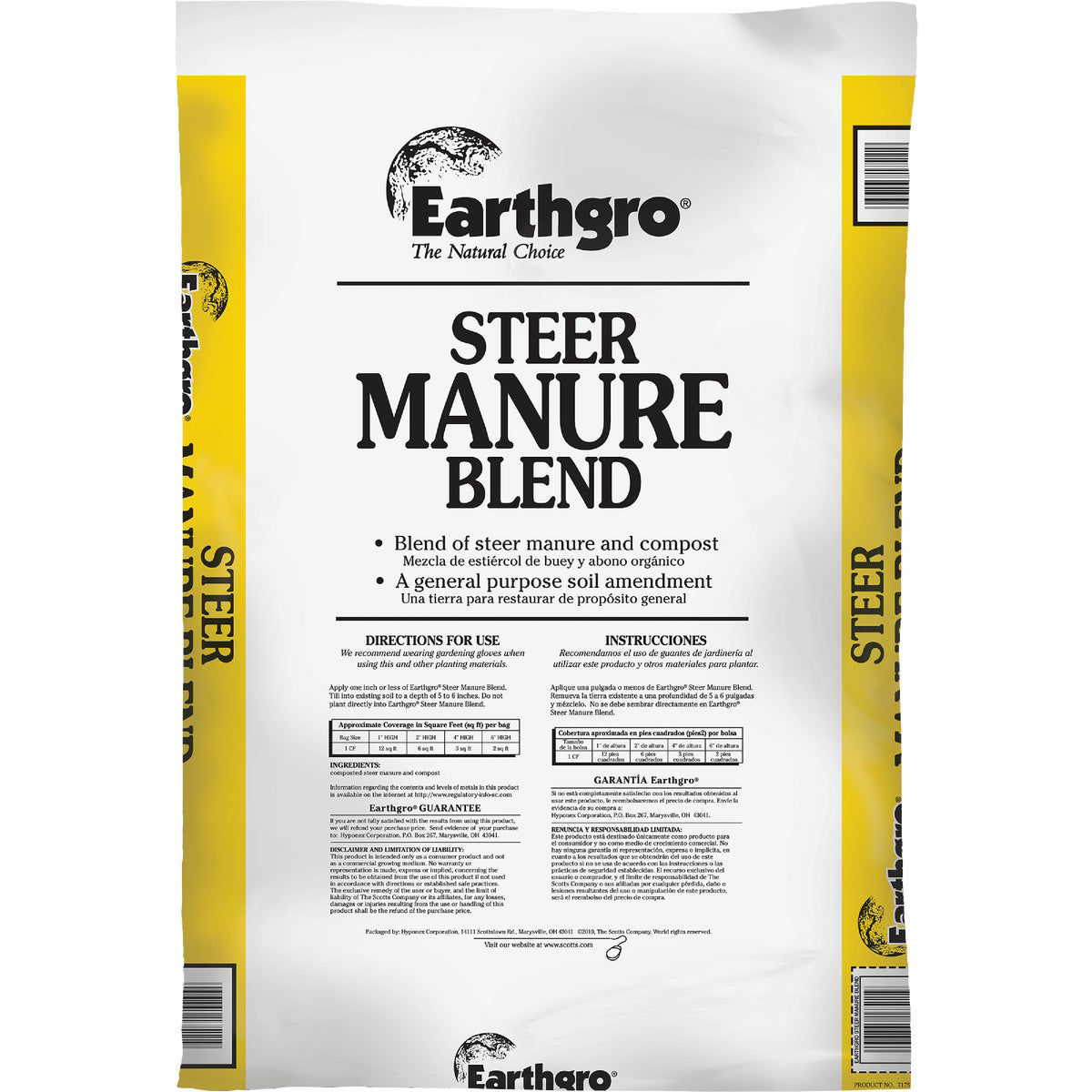 Earthgro 29 Lb. 1 Cu. Ft. 6 Sq. Ft. Coverage Steer Manure | Do it Best