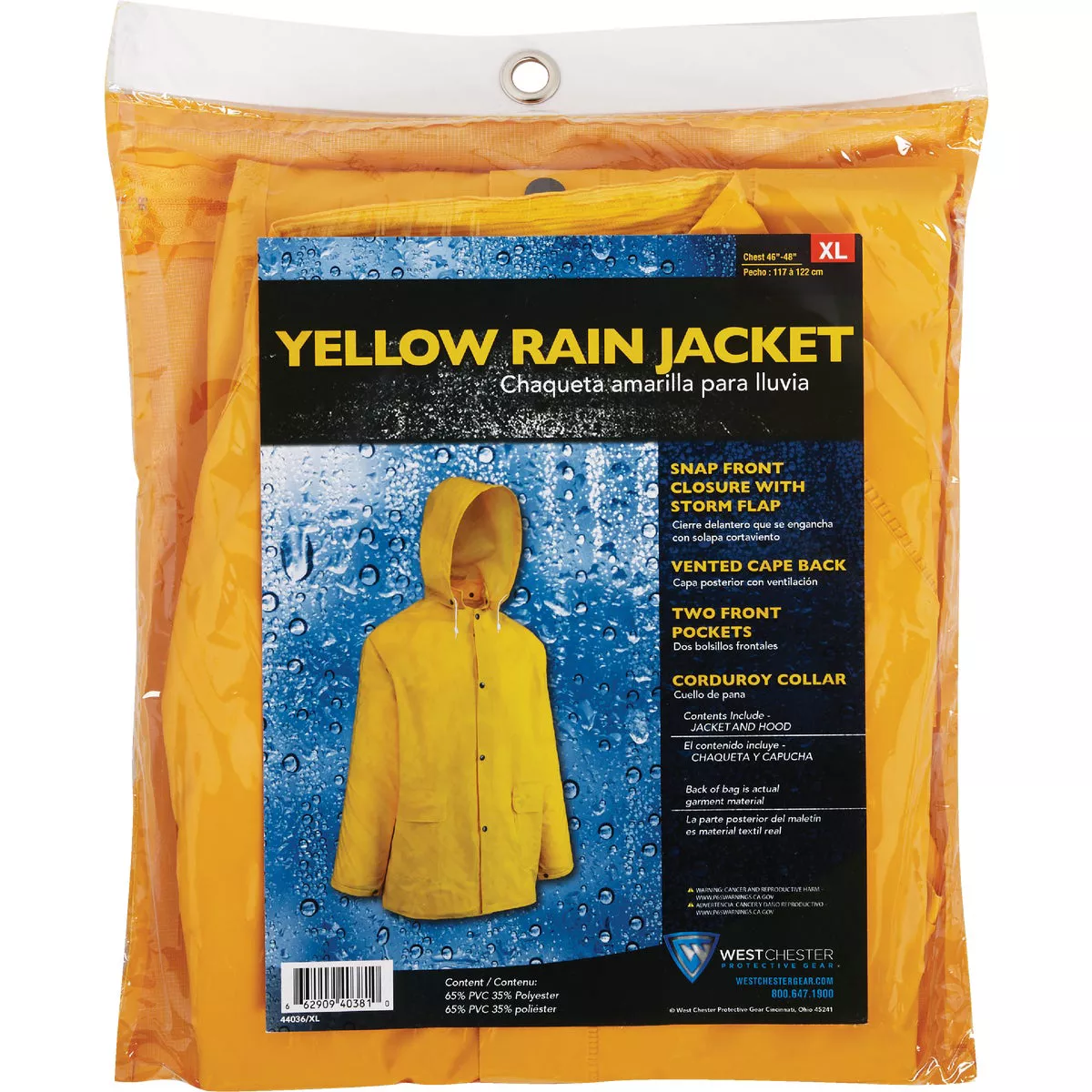 West Chester Protective Gear XL Yellow PVC Rain Coat | Do it Best