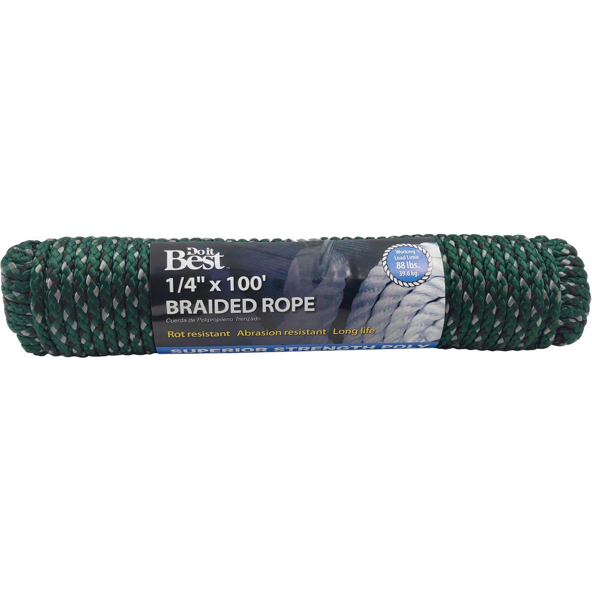 Do it Best 1/4 In. x 100 Ft. Green Double Braided Polypropylene ...