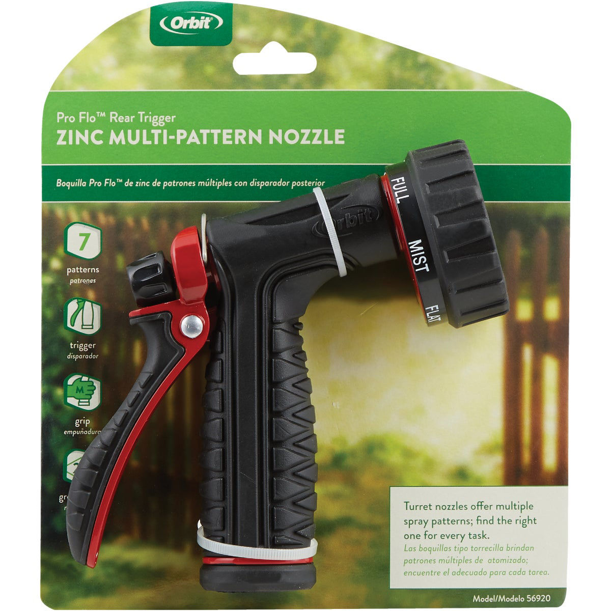 Orbit Pro Flo 7-Pattern Rear Trigger Nozzle, Red & Black | Do it Best