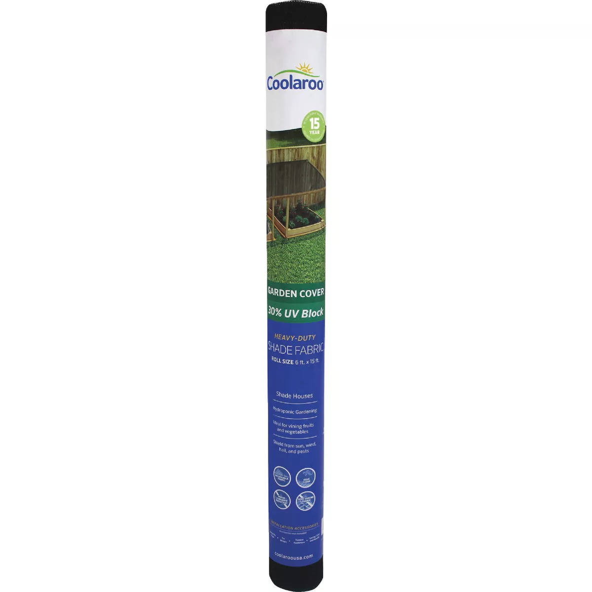 Coolaroo 6 Ft. W. x 15 Ft. L. Black 30% UV Sun Screen Fabric | Do it Best