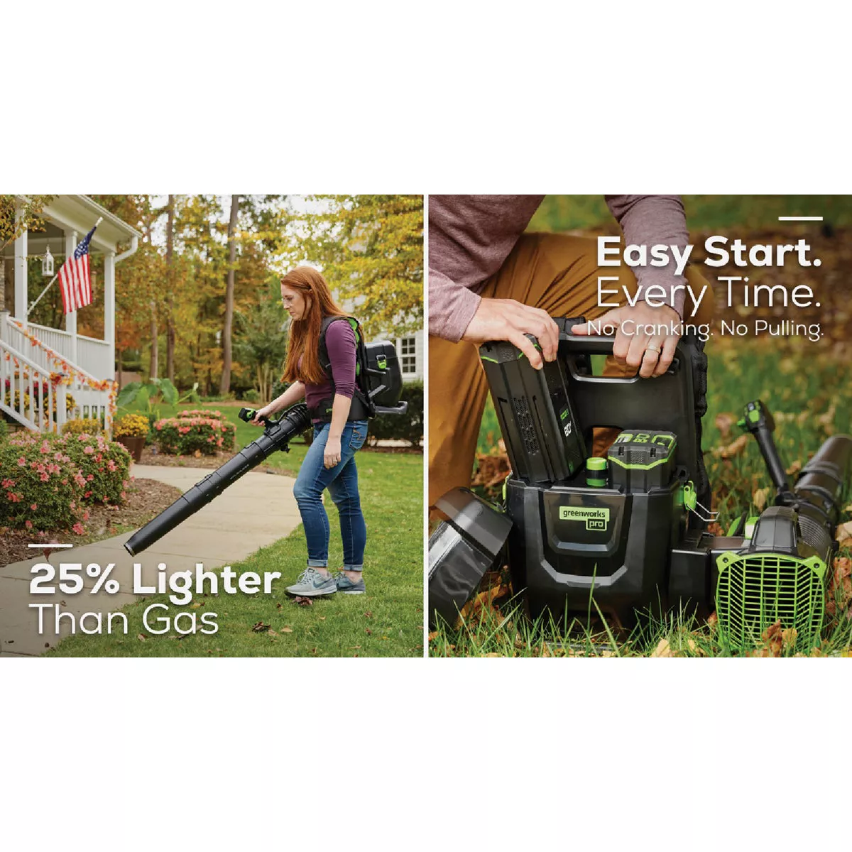 Greenworks 80V 690 CFM 165 MPH Dual-Port Backpack Blower with (2) 4.0 Ah Batteries & Charger ...