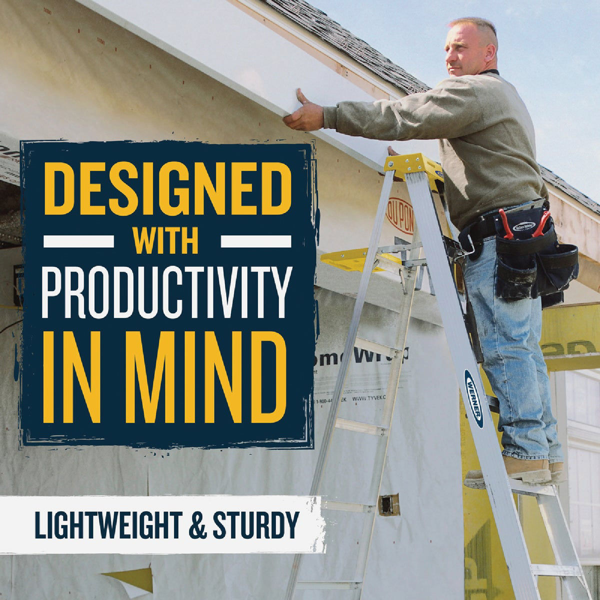 Werner 6 Ft. Aluminum Step Ladder with 250 Lb. Load Capacity Type I ...