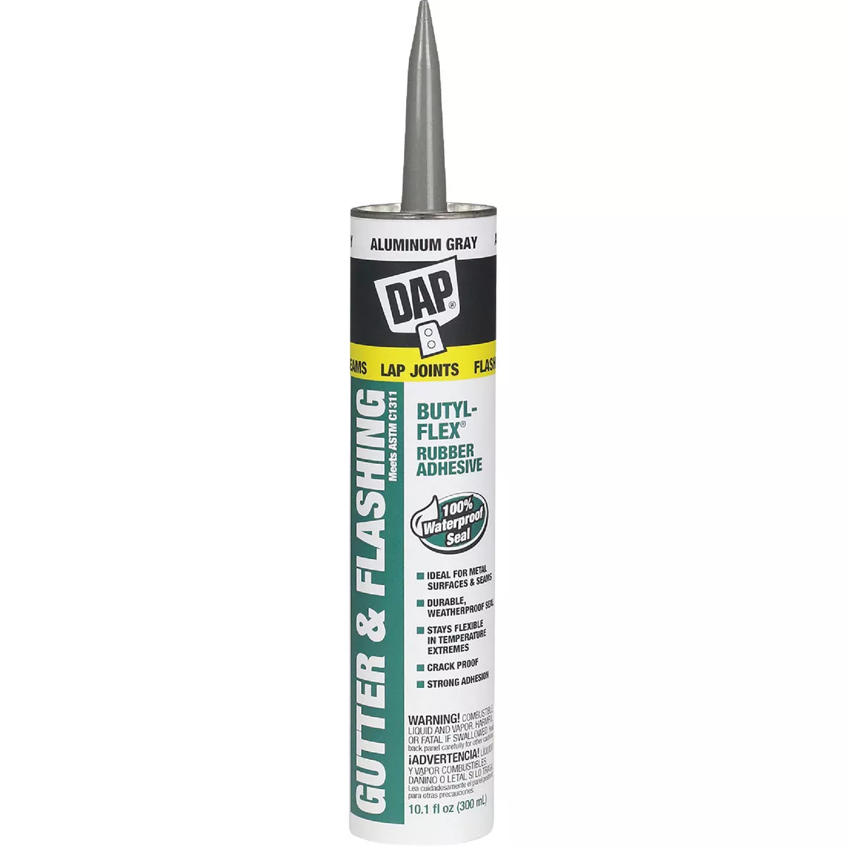 DAP BUTYL-FLEX 10.1 Oz. Gutter & Flashing Sealant, Aluminum Gray | Do ...