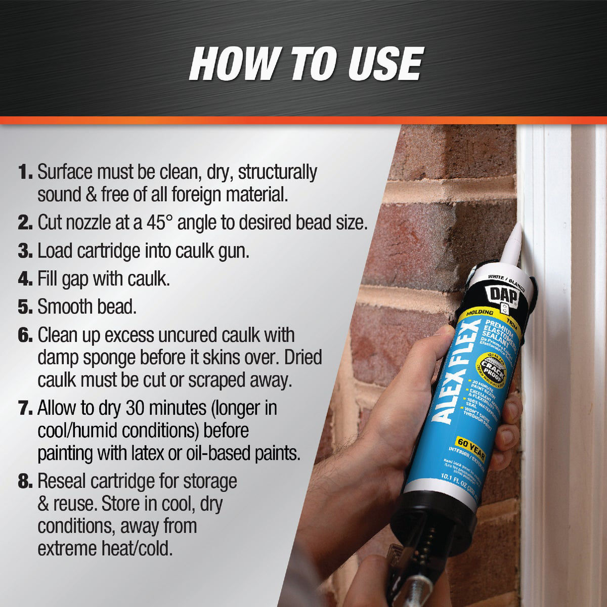 Dap Alex Flex 10.1 Oz. Premium Molding & Trim Acrylic Latex Siliconized ...