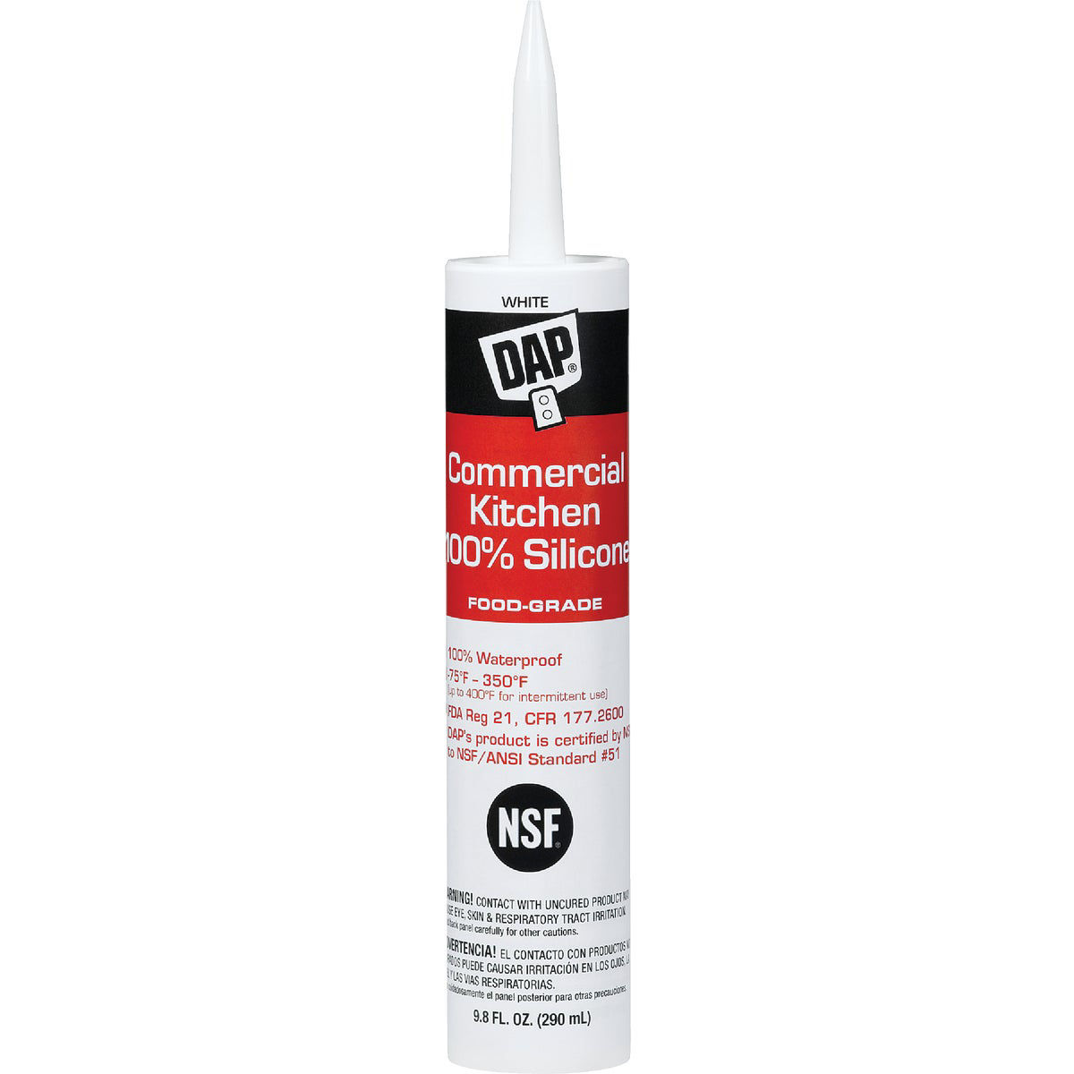 Dap 9.8 Oz. Commercial Kitchen Food-Grade Silicone Sealant, White | Do ...