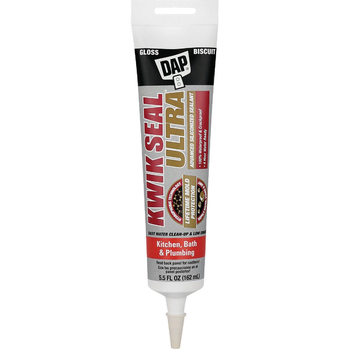 DAP KWIK SEAL ULTRA 5.5 Oz. Biscuit Siliconized Kitchen & Bath Sealant ...