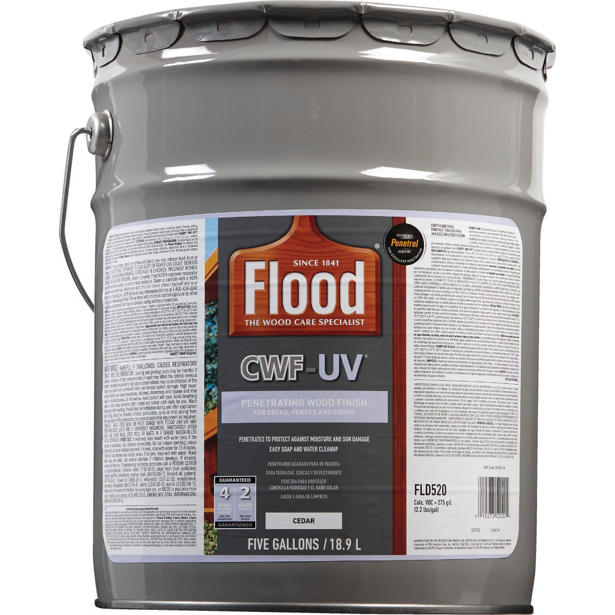 Flood CWF-UV Oil-Modified Fence Deck and Siding Wood Finish, Cedar, 5 ...