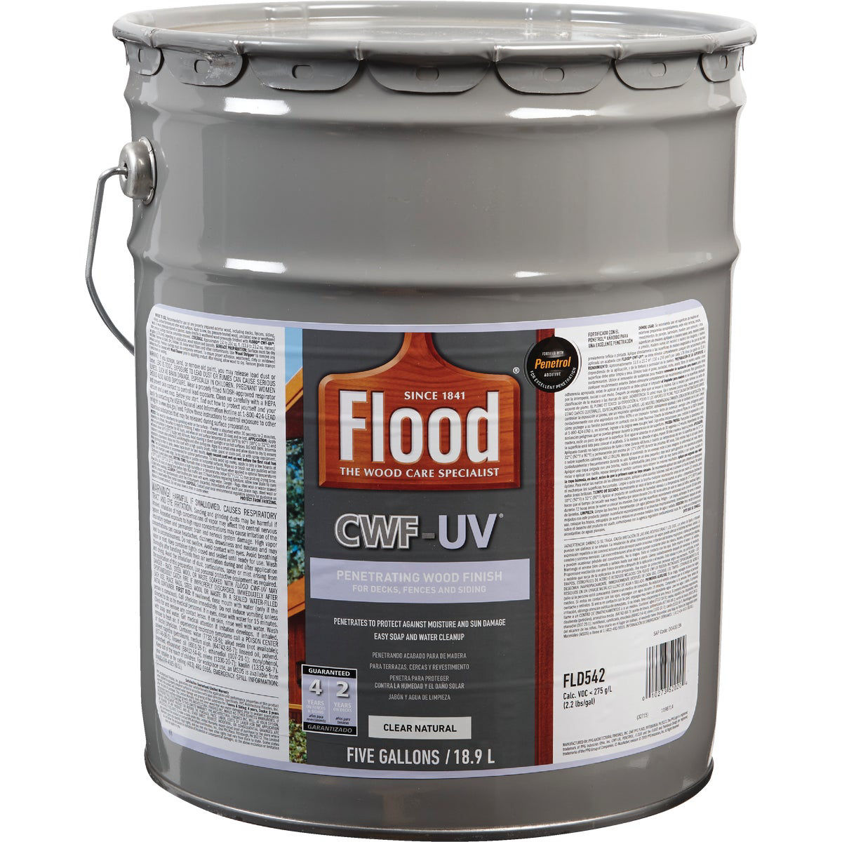 Flood CWF-UV Oil-Modified Fence Deck and Siding Wood Finish, Natural, 5 ...