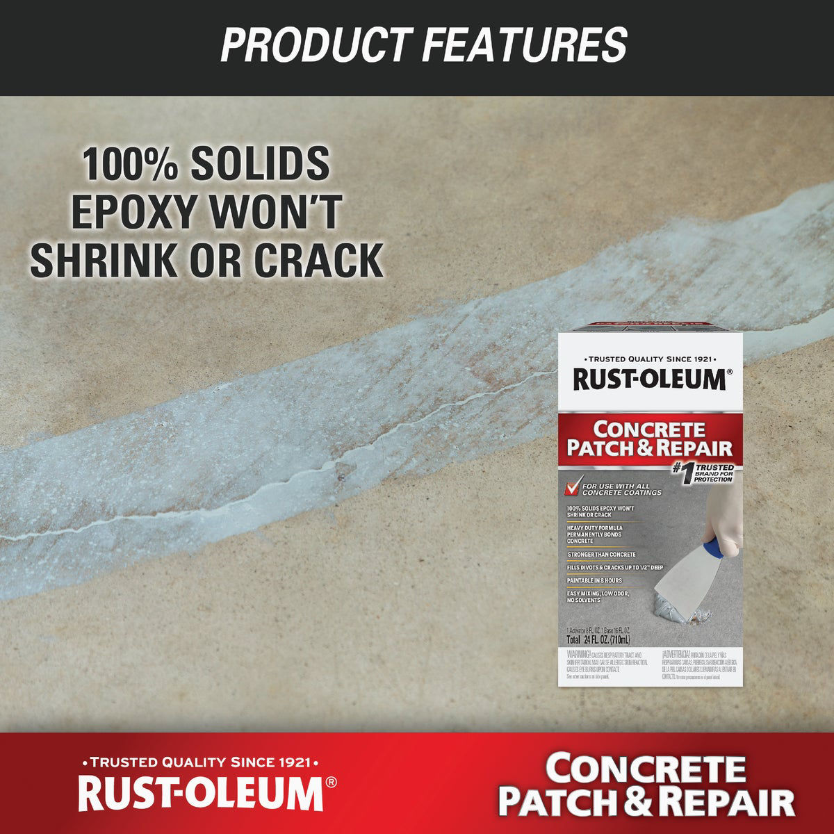 Rust-Oleum Concrete Patch & Repair Kit, Gray, 24 Oz. | Do it Best
